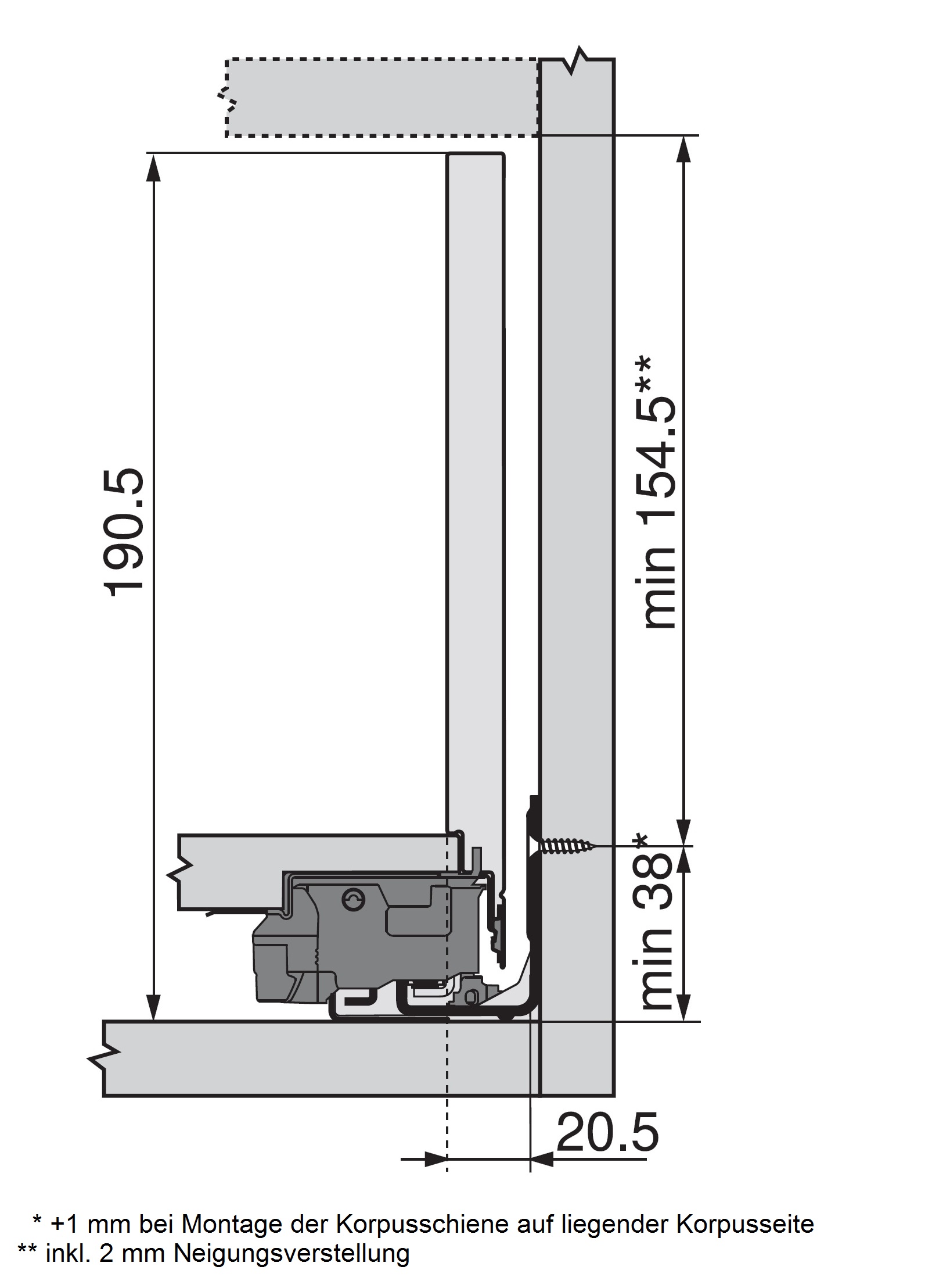 Blum Set LEGRABOX free C BLUMOTION NL=550mm 70kg terraschwarz matt