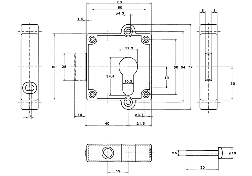 Junie Drehstangenschloss System PZ 7403